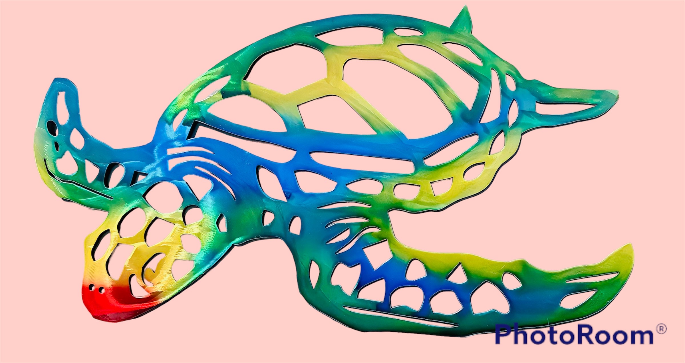 Rainbow Metal Sea Turtle - Steel My Heart Metal Art